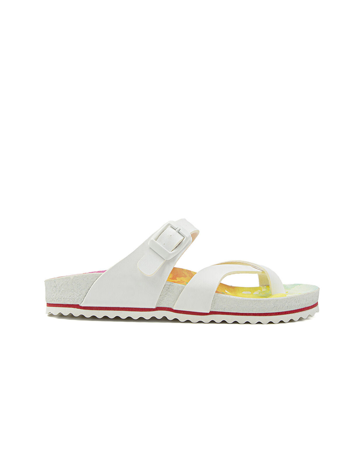 Benetton Baskılı Çapraz Bantlı Parmak Arası Kadın Terlik