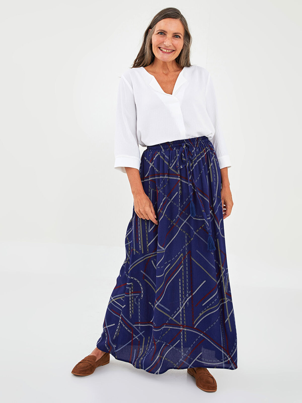 LCW GRACE Beli Lastikli Desenli A Kesim Krinkle Kumaş Kadın Etek LCW GRACE Beli Lastikli Desenli A Kesim Krinkle Kumaş Kadın Etek