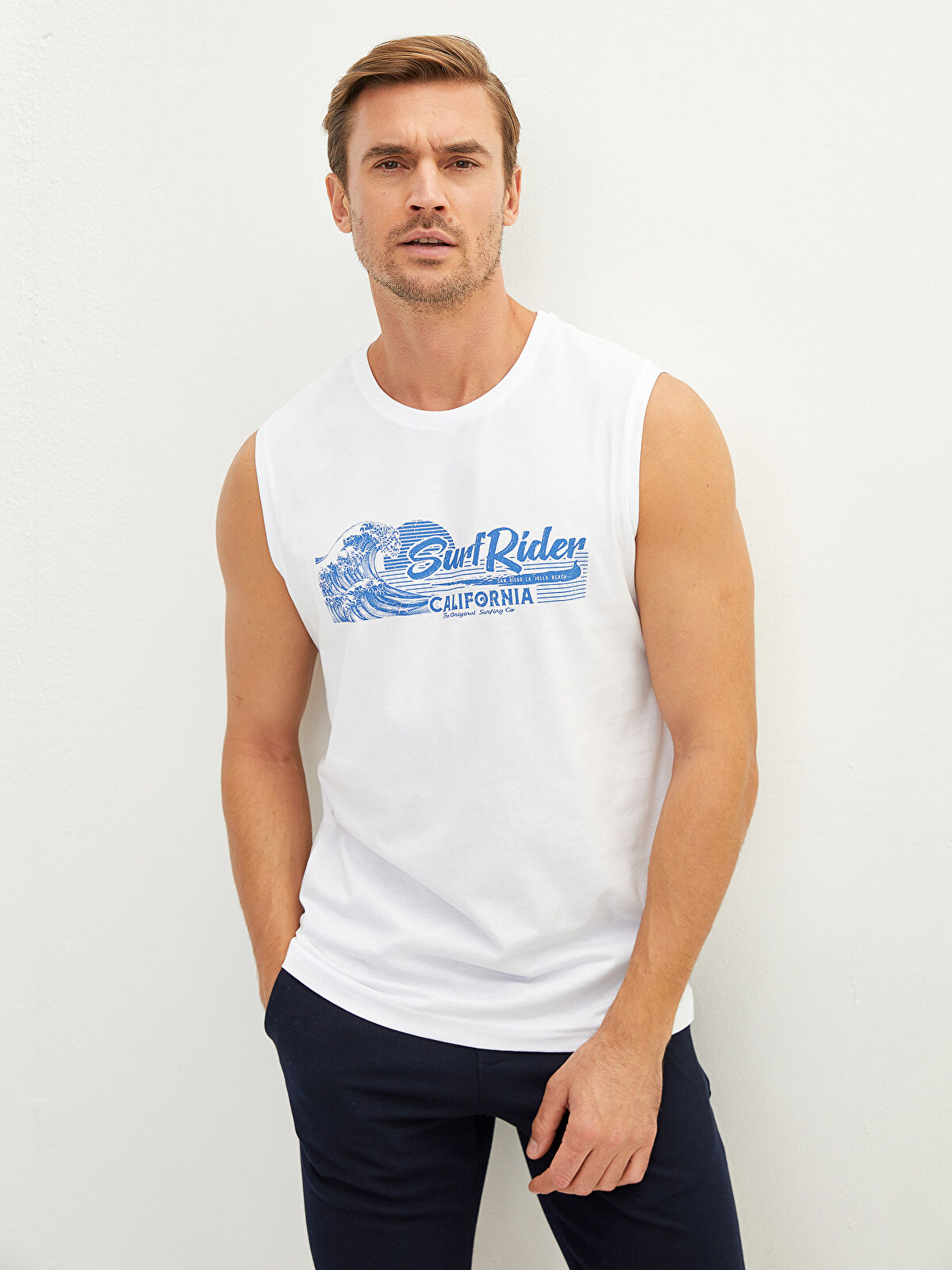 LCW CLASSIC Bisiklet Yaka Baskılı Pamuklu Erkek Atlet