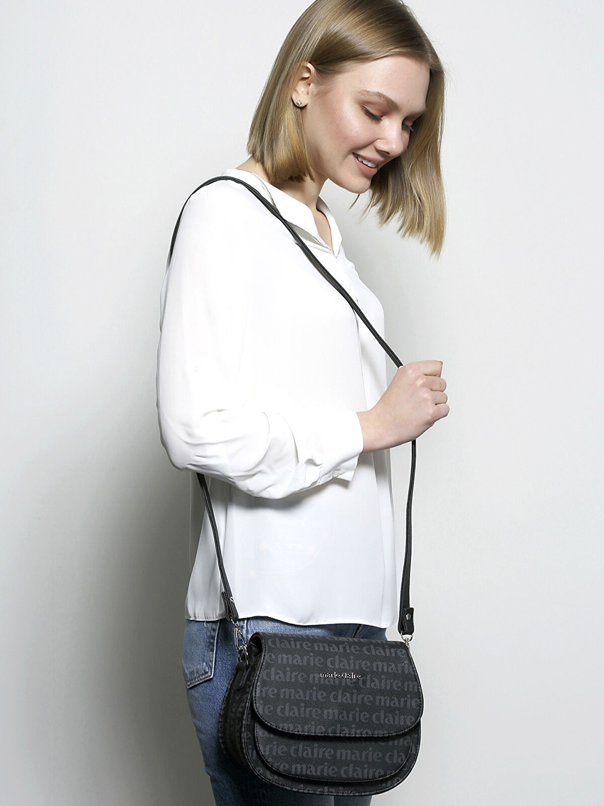 Marie Claire Baskılı Kadın Postacı Çanta