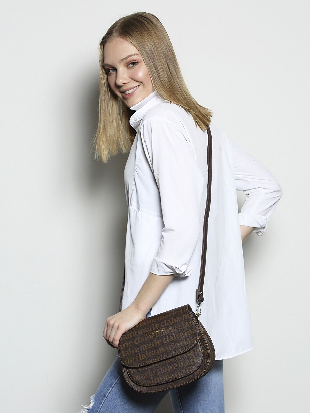 Marie Claire Baskılı Kadın Postacı Çanta