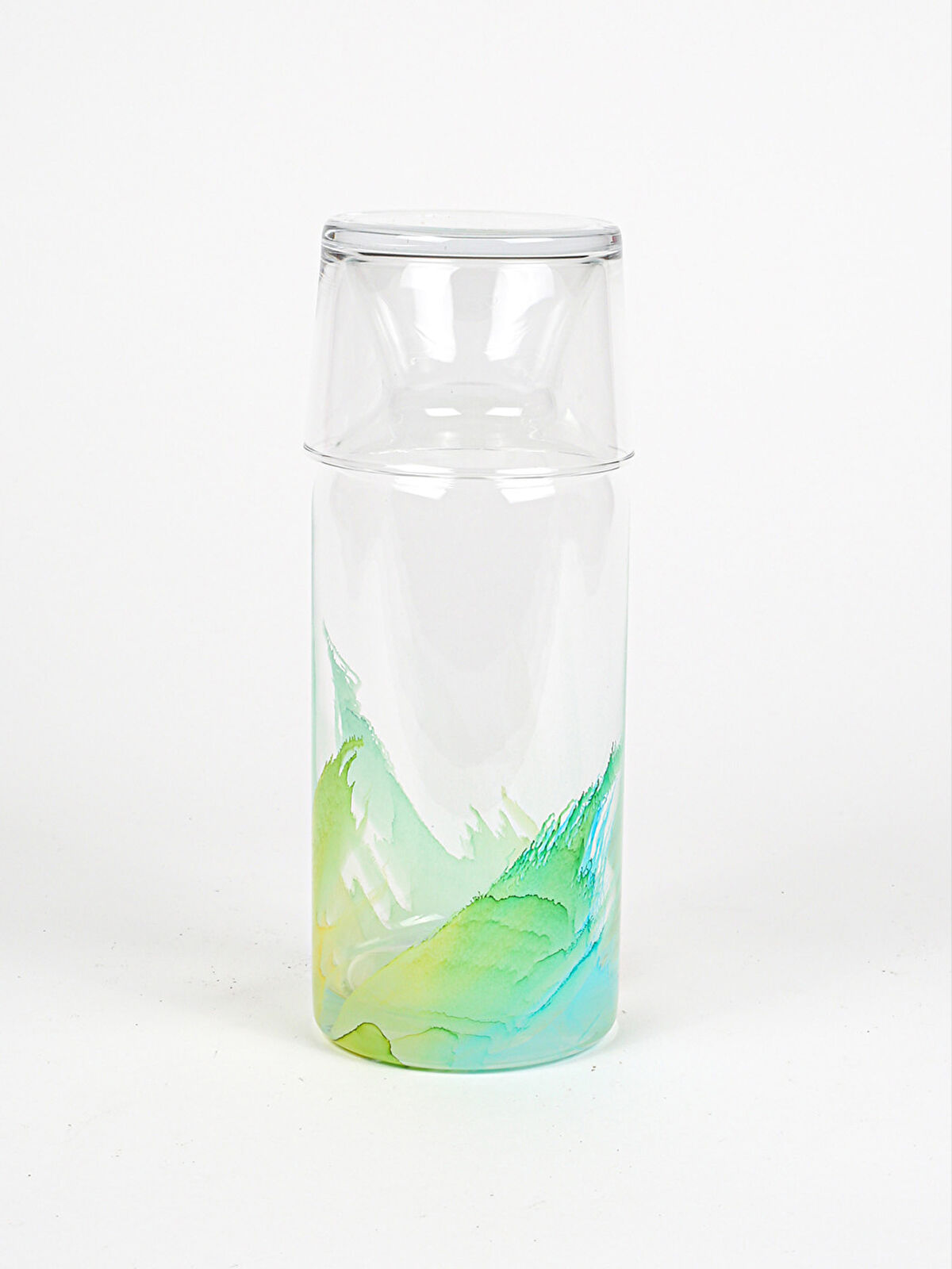 Rakle Baskılı Kapaklı Cam Sürahi 700 Ml