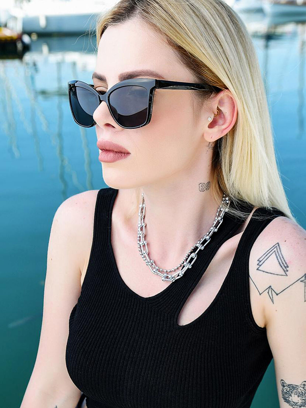 POLO UK Dikdörtgen Kadın Güneş Gözlüğü