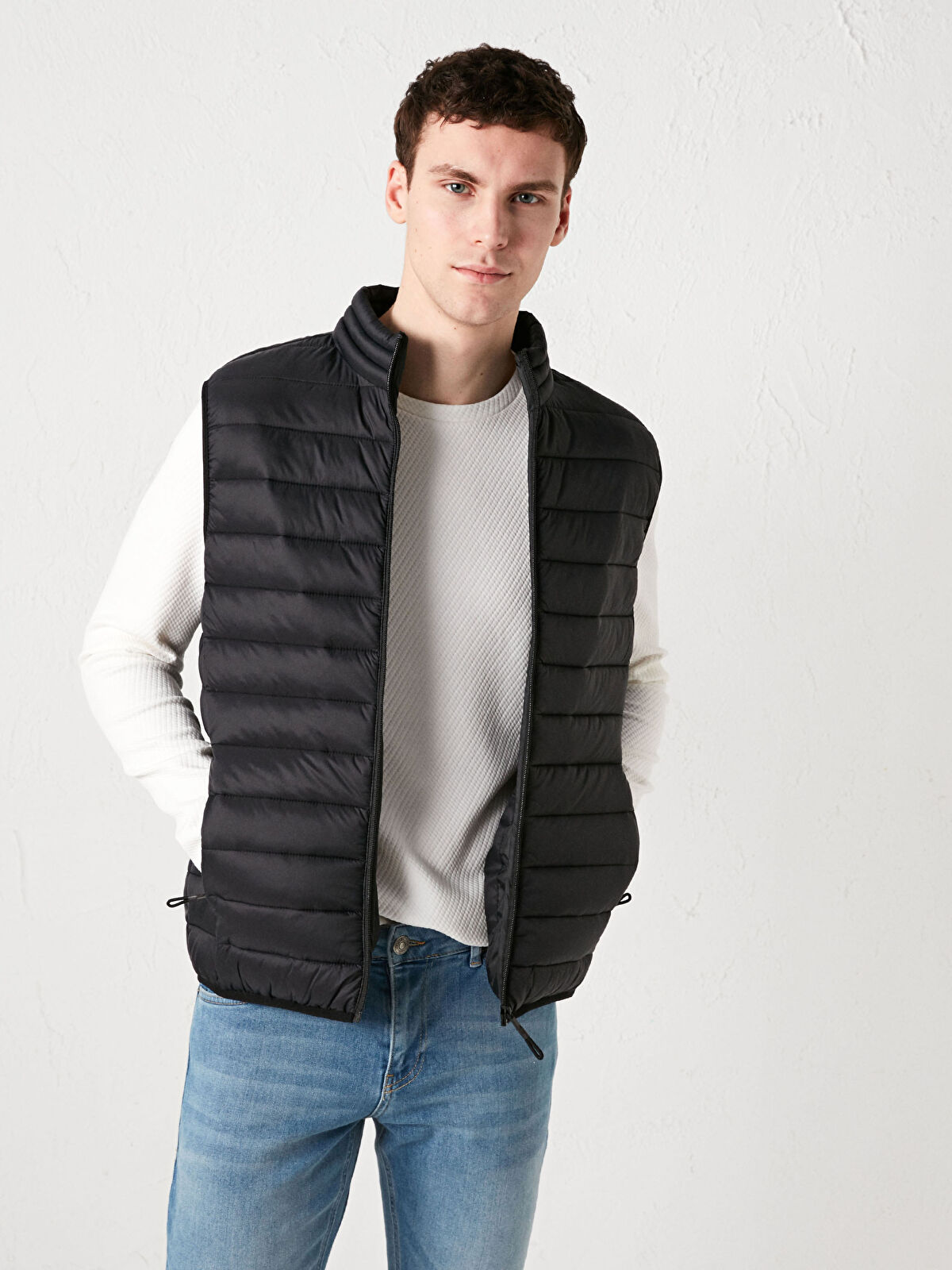 Slim Fit Dik Yaka Erkek Şişme Yelek