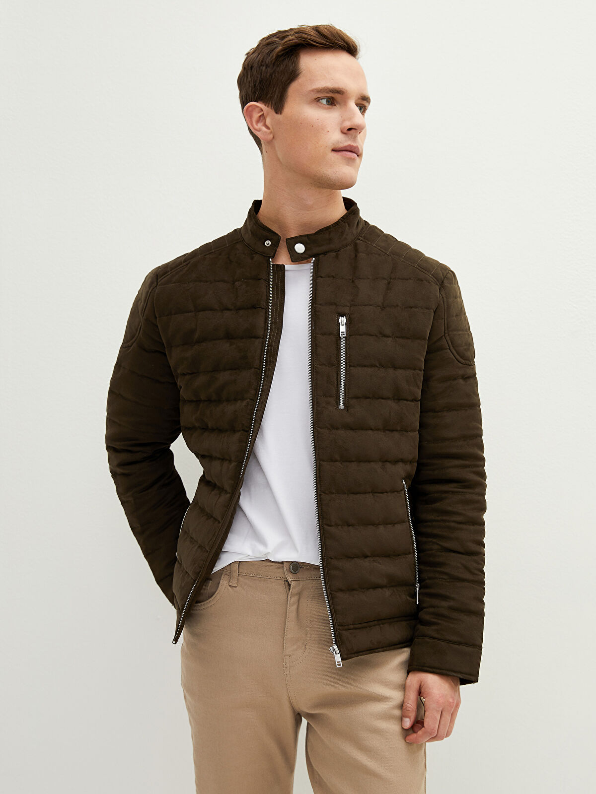 LCW VISION Slim Fit Biker Yaka Kalın Süet Erkek Mont LCW VISION Slim Fit Biker Yaka Kalın Süet Erkek Mont