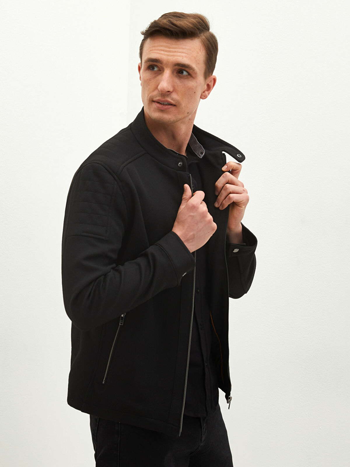 LCW VISION Slim Fit Biker Yaka İnce Erkek Mont