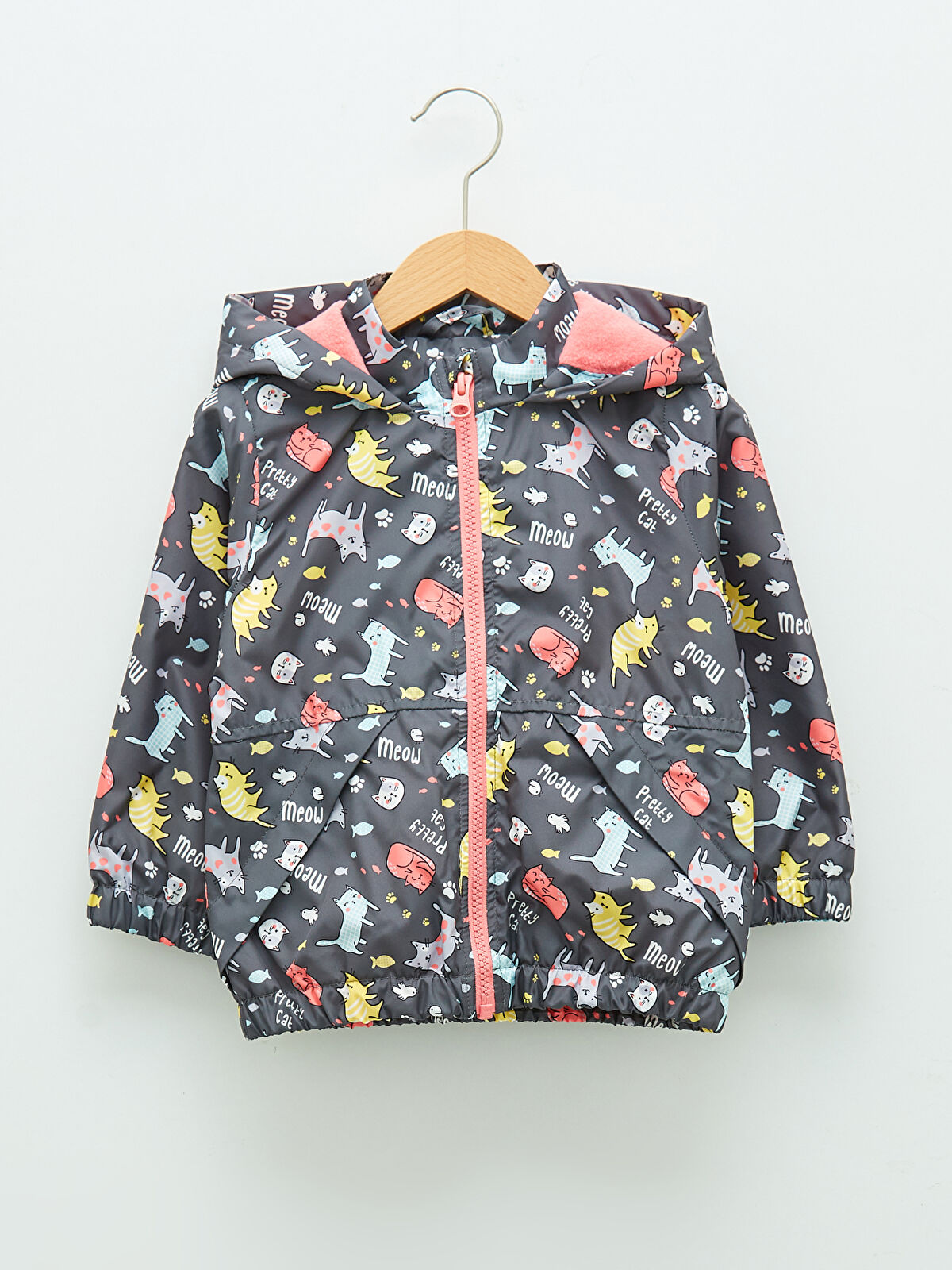 Kapüşonlu Uzun Kollu Baskılı Kız Bebek Fermuarlı Yağmurluk Kapüşonlu Uzun Kollu Baskılı Kız Bebek Fermuarlı Yağmurluk