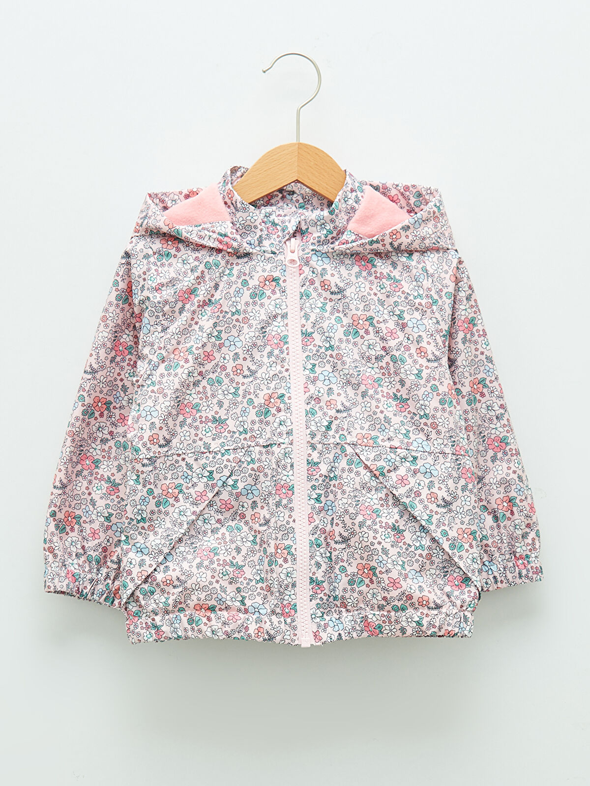 Kapüşonlu Uzun Kollu Baskılı Kız Bebek Fermuarlı Yağmurluk Kapüşonlu Uzun Kollu Baskılı Kız Bebek Fermuarlı Yağmurluk