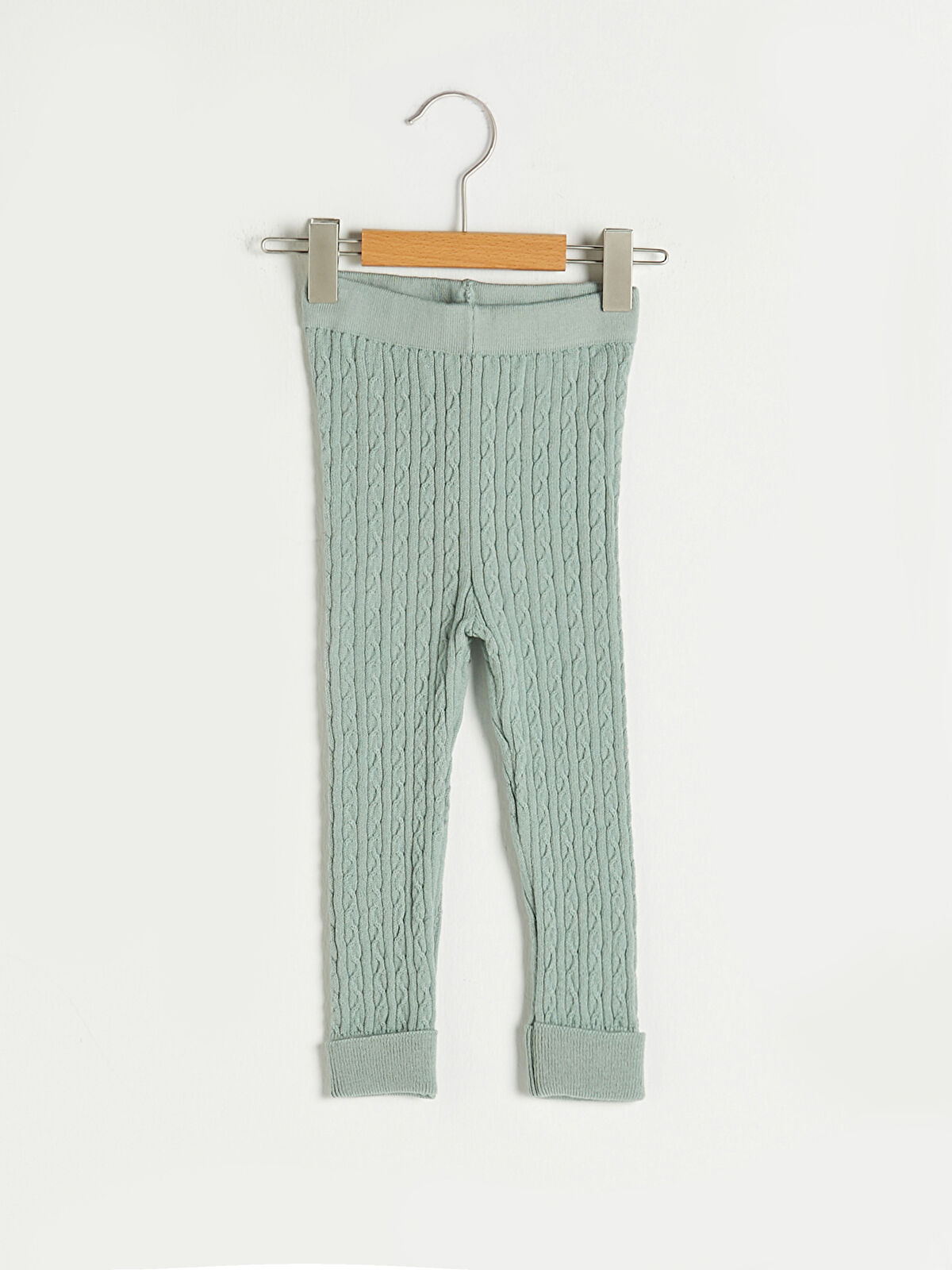 Beli Lastikli Kendinden Desenli Kız Bebek Tayt