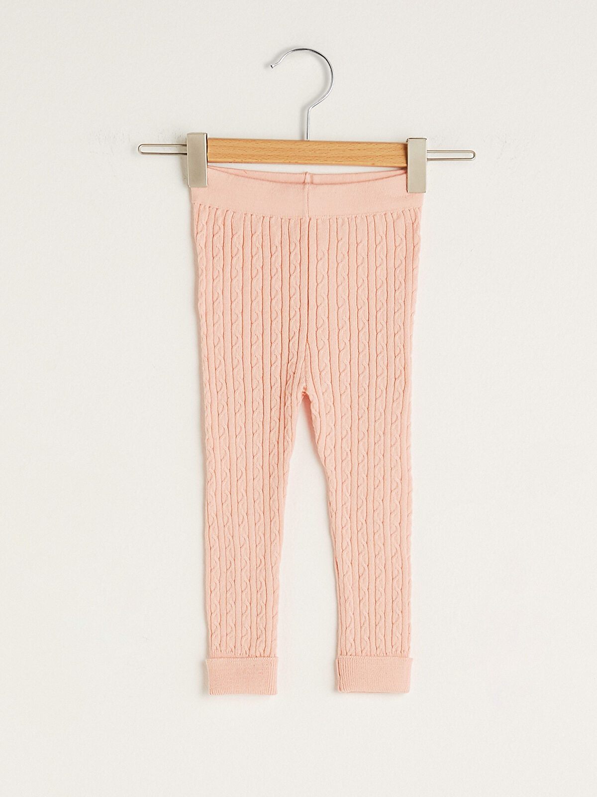 Beli Lastikli Kendinden Desenli Kız Bebek Tayt