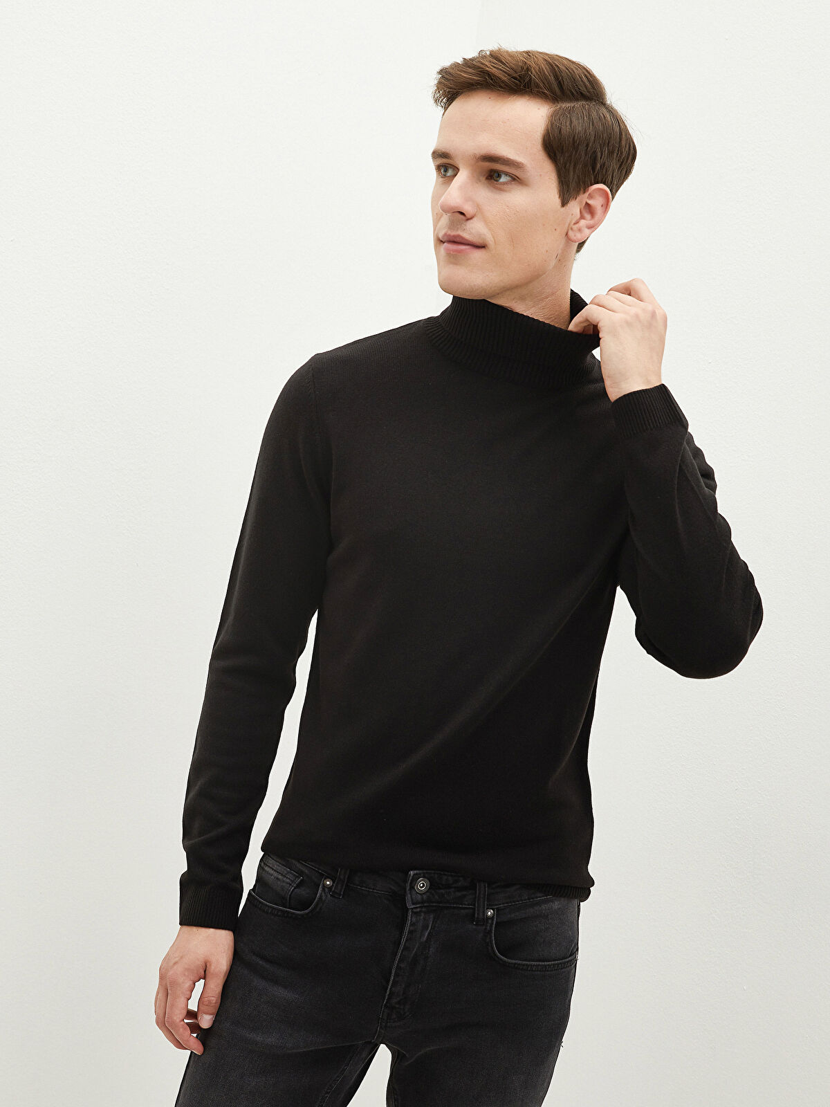 LCW VISION Balıkçı Yaka Uzun Kollu İnce Erkek Triko Kazak