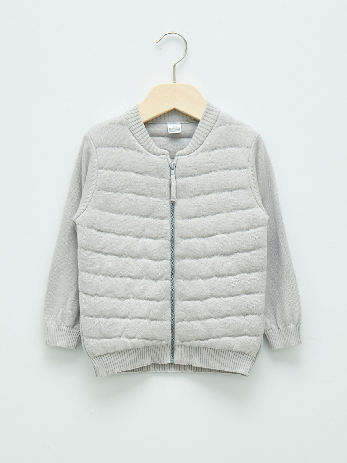 Bisiklet Yaka Uzun Kollu Erkek Bebek Fermuarlı Triko Hırka