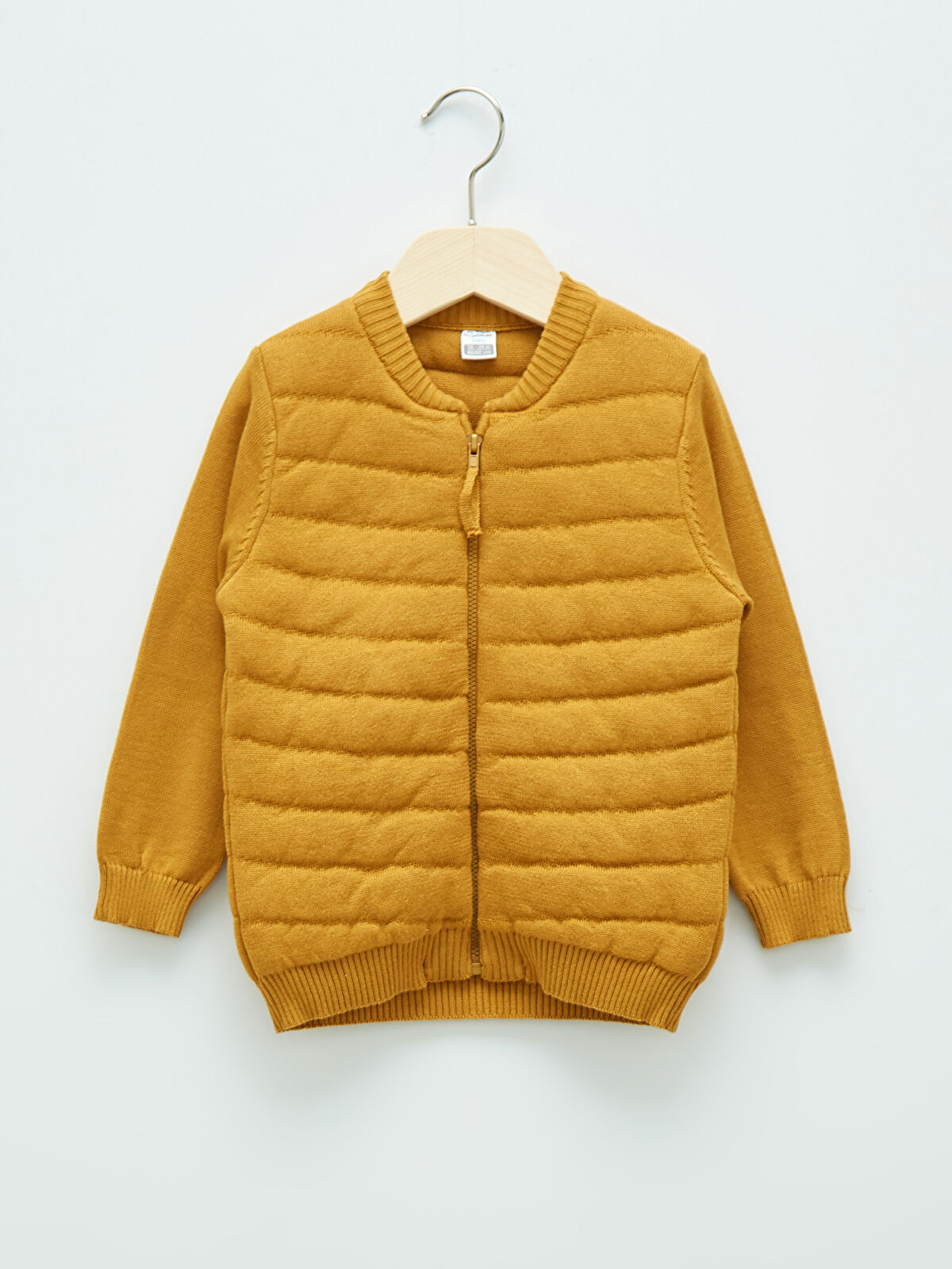 Bisiklet Yaka Uzun Kollu Erkek Bebek Fermuarlı Triko Hırka