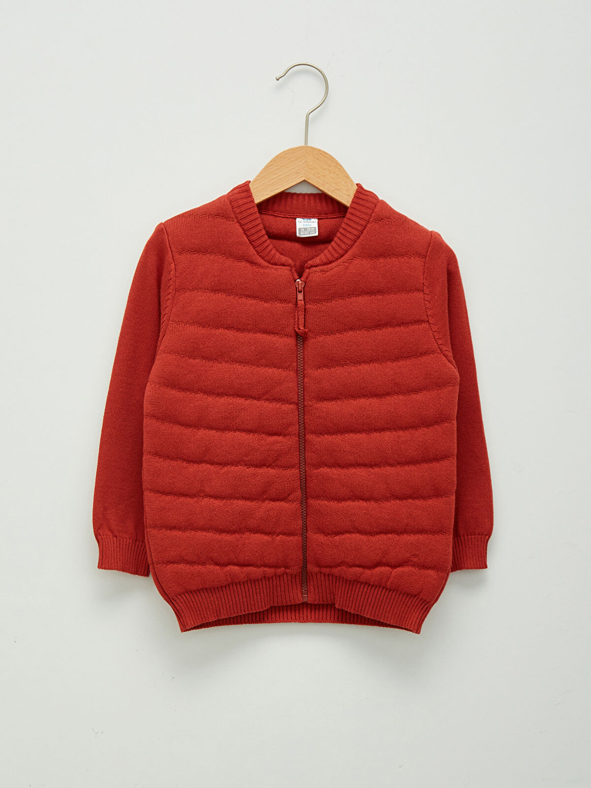 Bisiklet Yaka Uzun Kollu Erkek Bebek Fermuarlı Triko Hırka