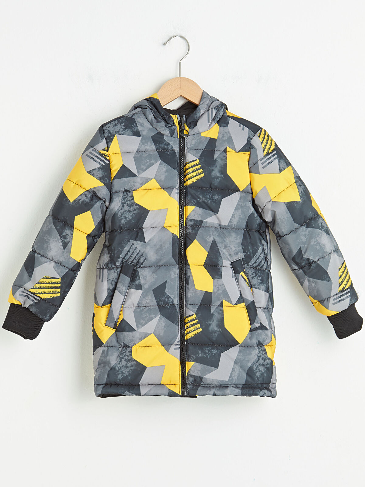 Kapüşonlu Çift Taraflı Erkek Çocuk Kalın Kaban