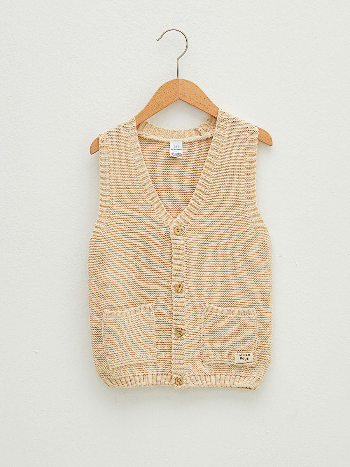 V Yaka Erkek Bebek Triko Yelek