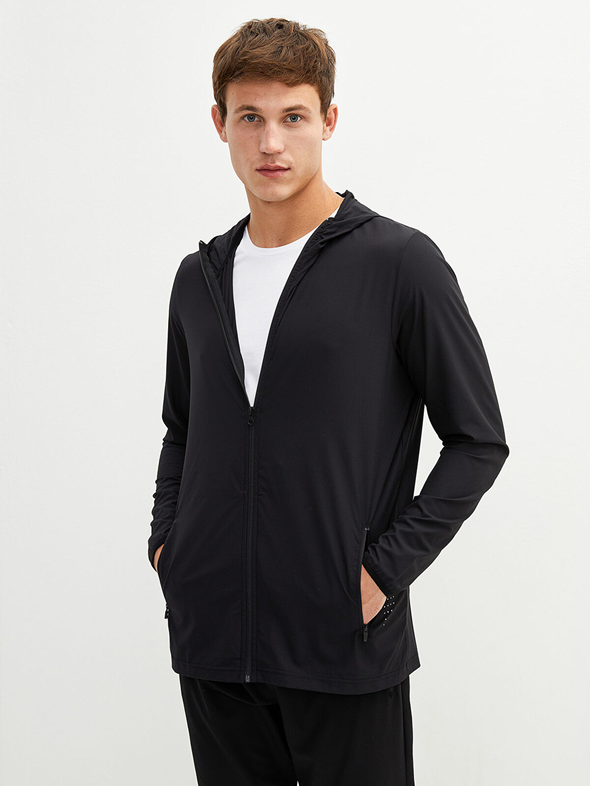 LCW SPORTS Slim Fit Kapüşonlu Erkek Spor Hırka