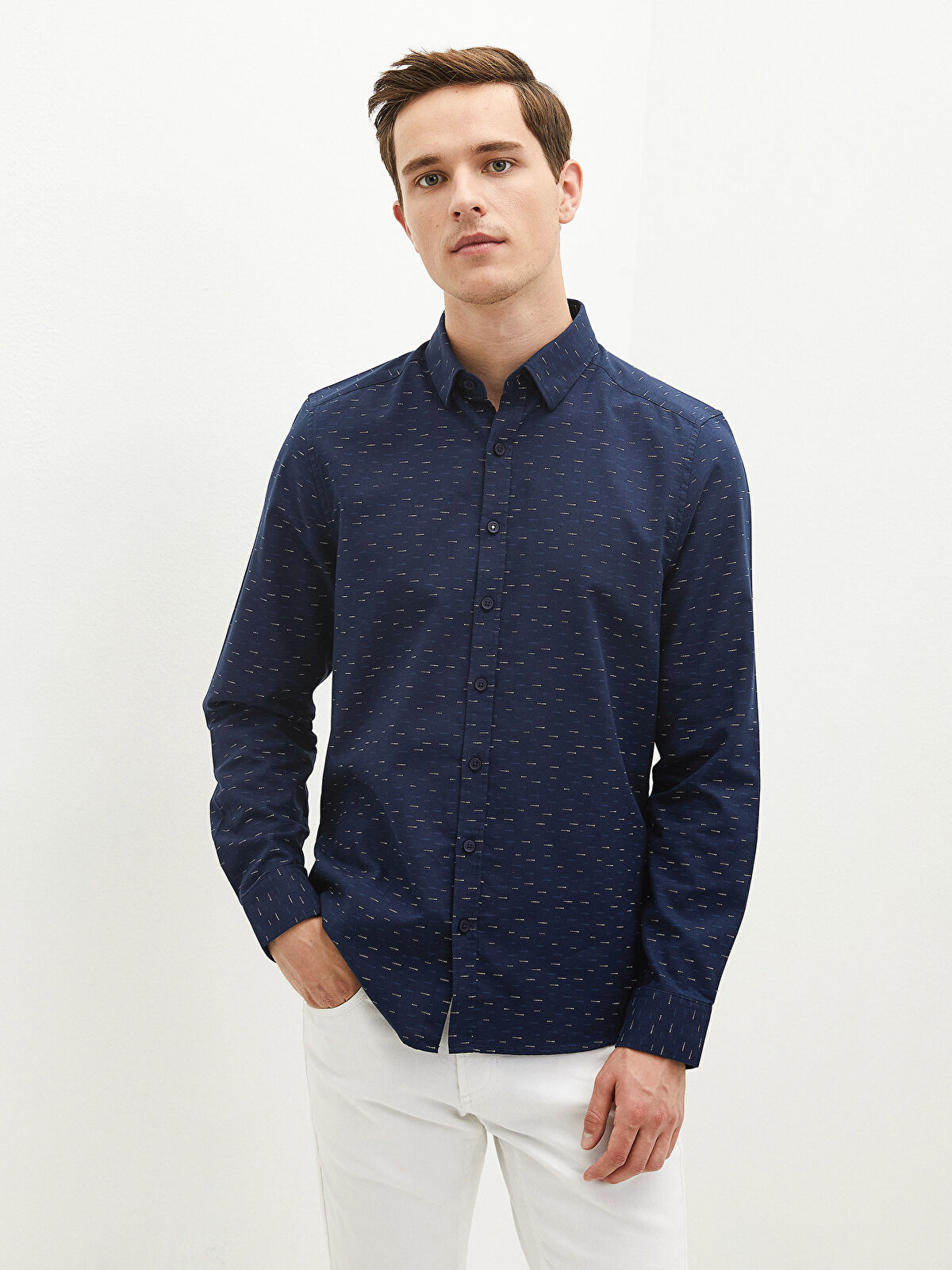 LCW CLASSIC Slim Fit Uzun Kollu Oxford Erkek Gömlek