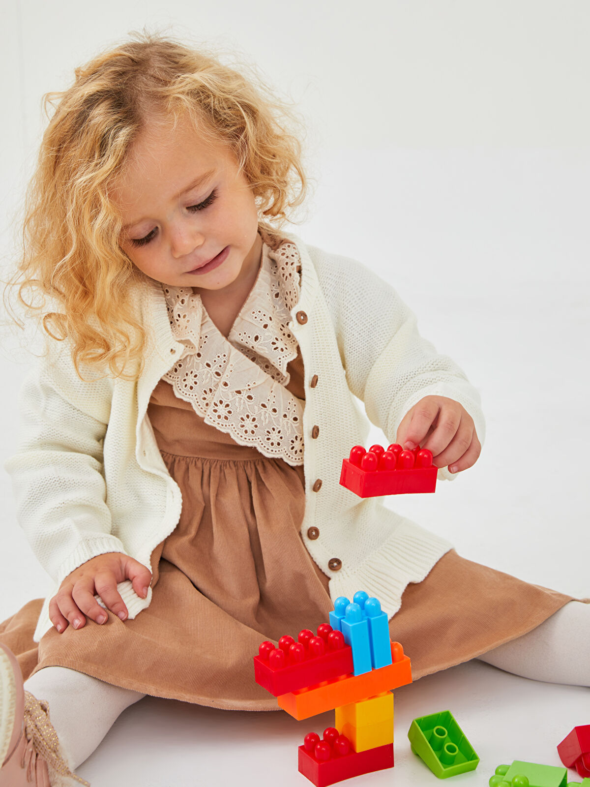 Bisiklet Yaka Uzun Kol Basic Kız Bebek Triko Hırka