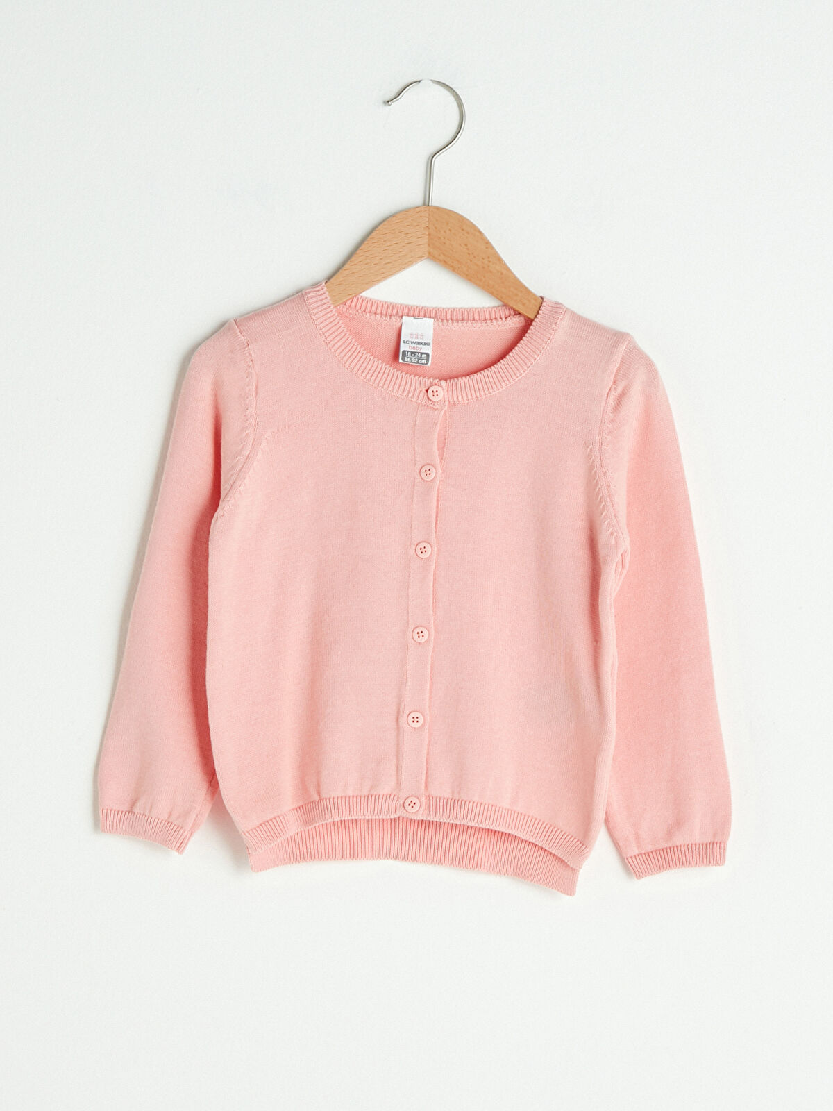 Bisiklet Yaka Uzun Kol Basic Kız Bebek Triko Hırka