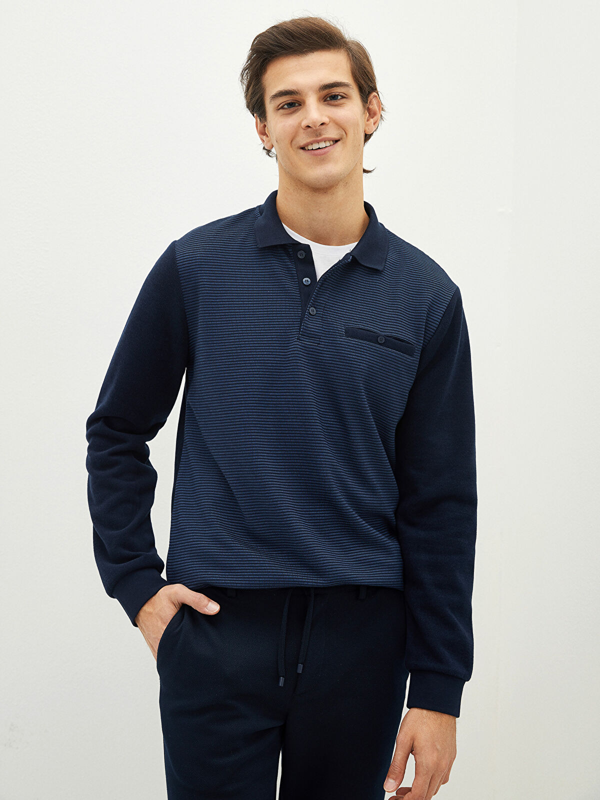 LCW CLASSIC Polo Yaka Uzun Kollu Erkek Sweatshirt