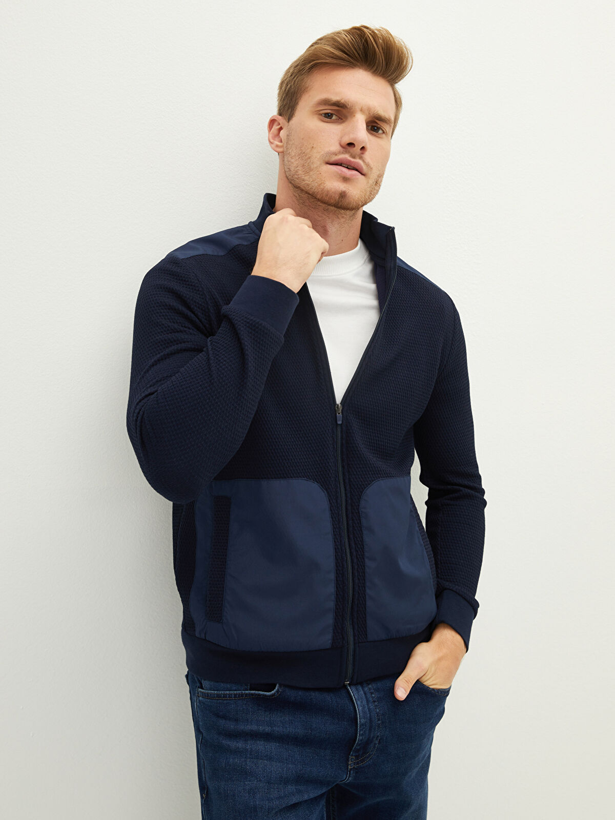 LCW CLASSIC Rahat Kalıp Dik Yaka Uzun Kollu Erkek Spor Hırka