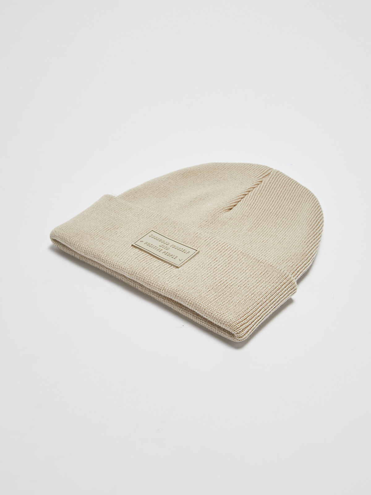 Etiket Baskılı Triko Erkek Bere