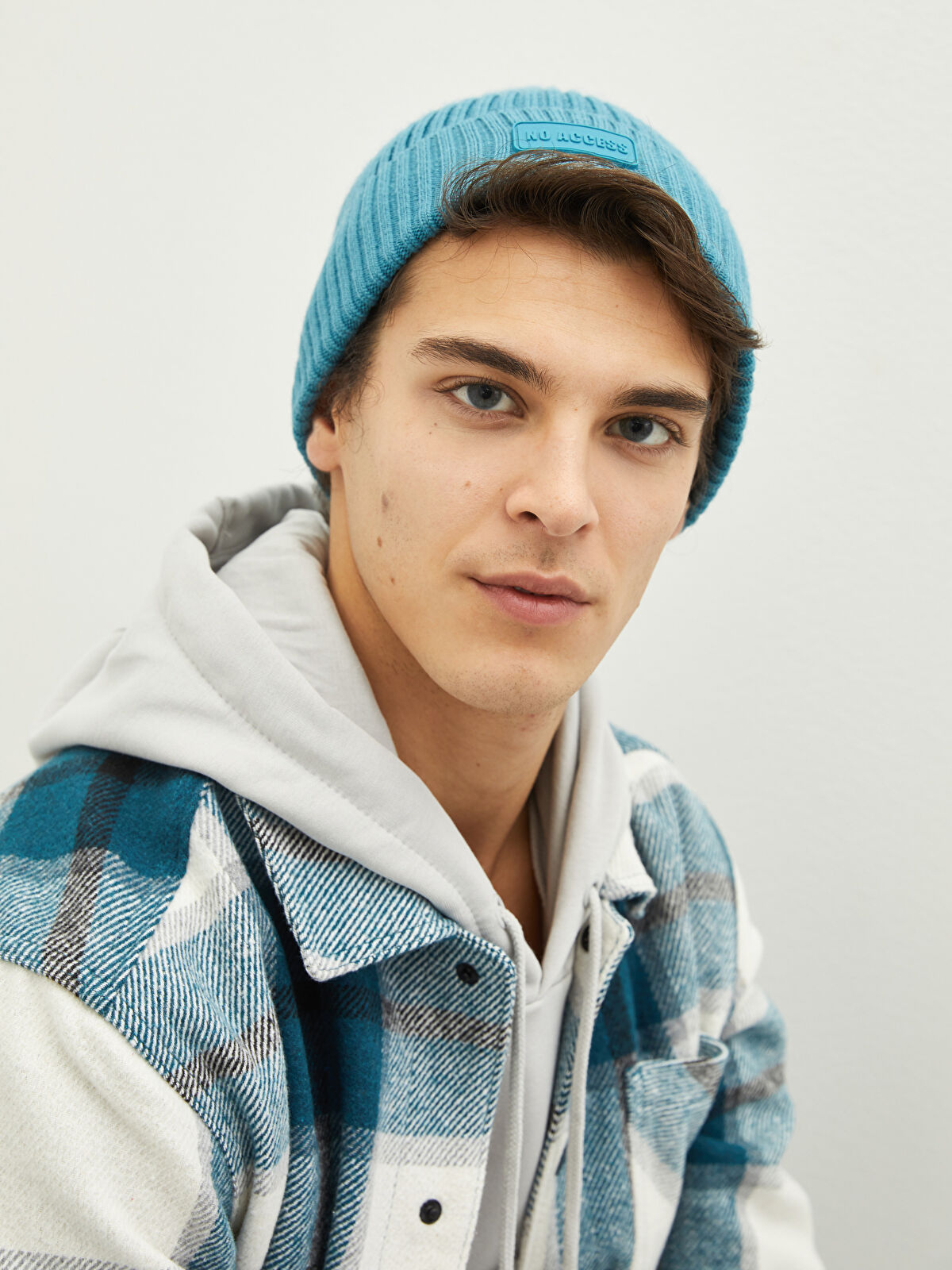 Etiket Baskılı Erkek Triko Bere