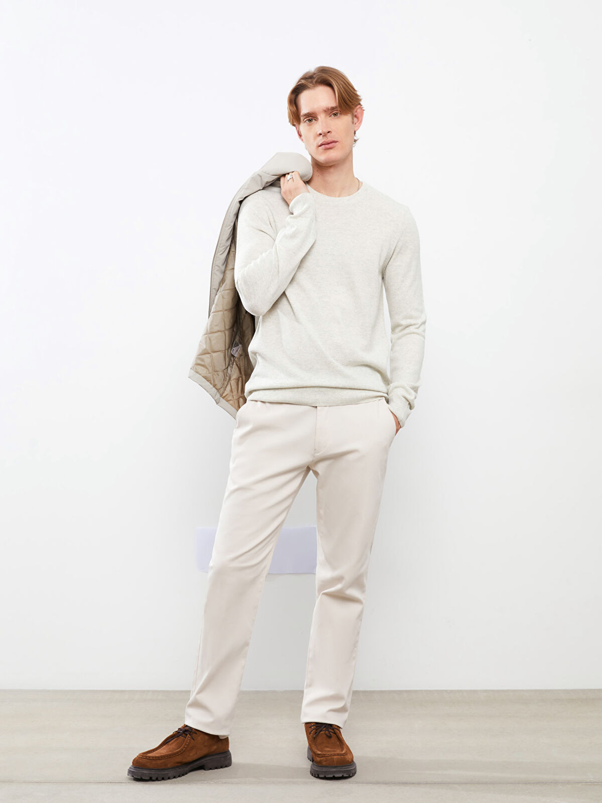 LCW BASIC Bisiklet Yaka Uzun Kollu İnce Erkek Triko Kazak