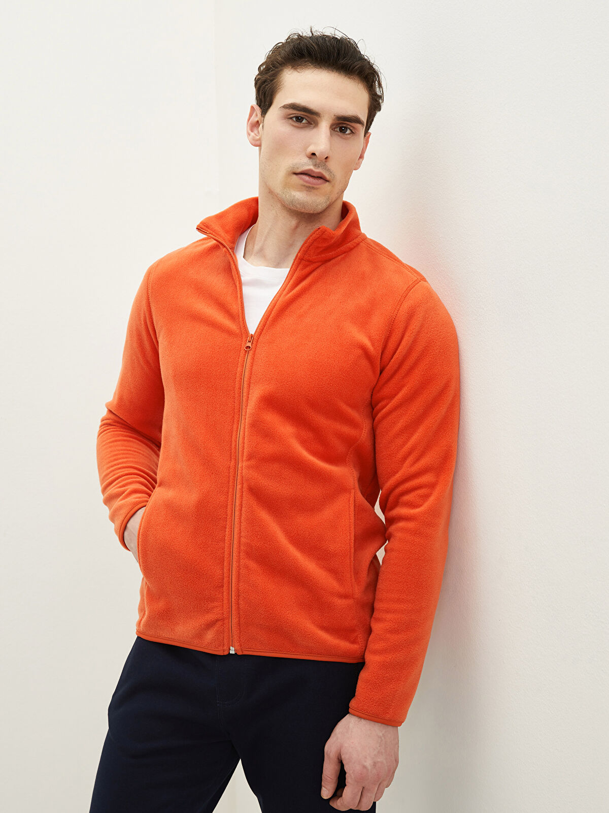 LCW BASIC Dik Yaka Uzun Kollu Polar Erkek Sweatshirt