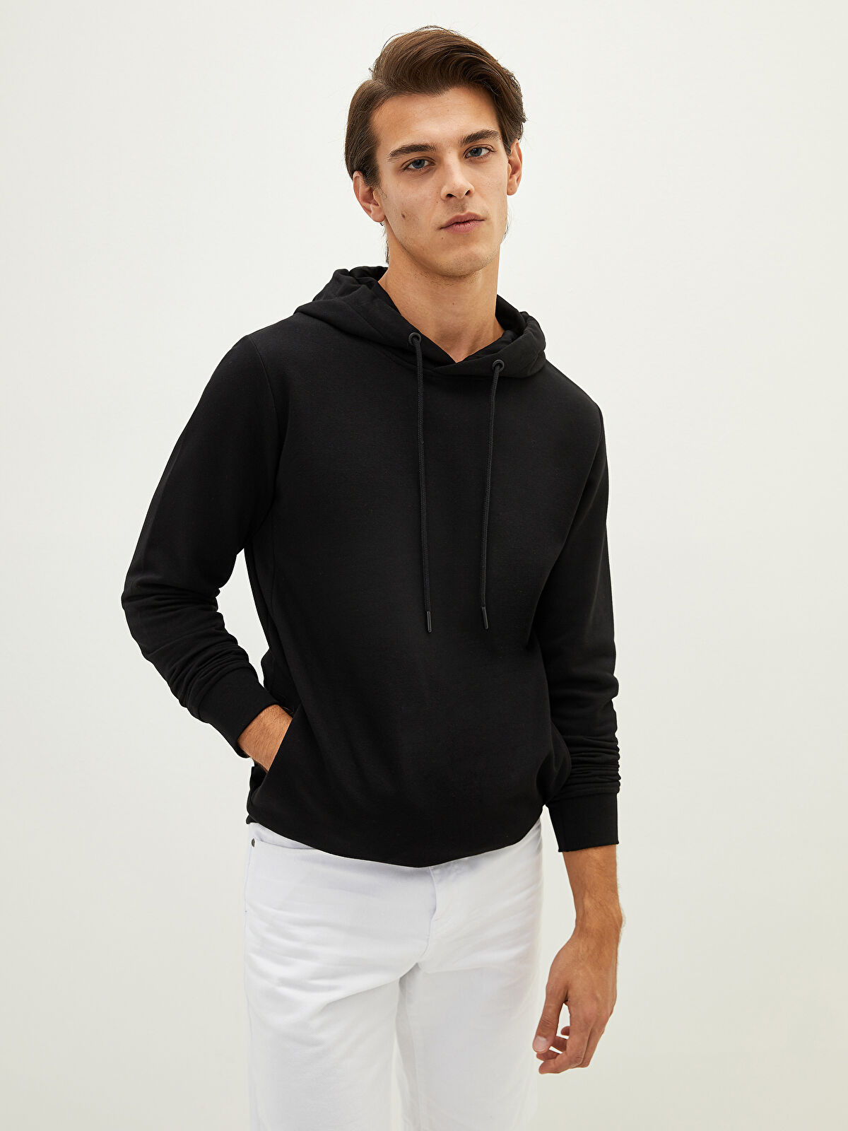 LCW BASIC Kapüşonlu Uzun Kollu Kalın Erkek Sweatshirt