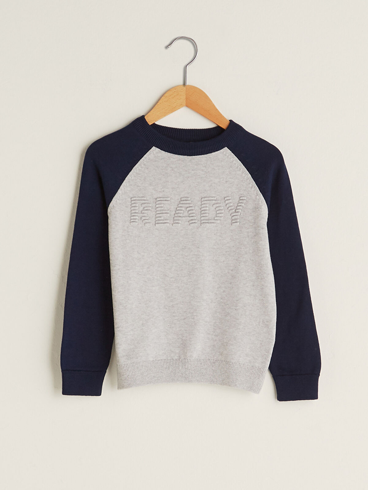 Bisiklet Yaka Uzun Kollu Erkek Çocuk İnce Triko Kazak