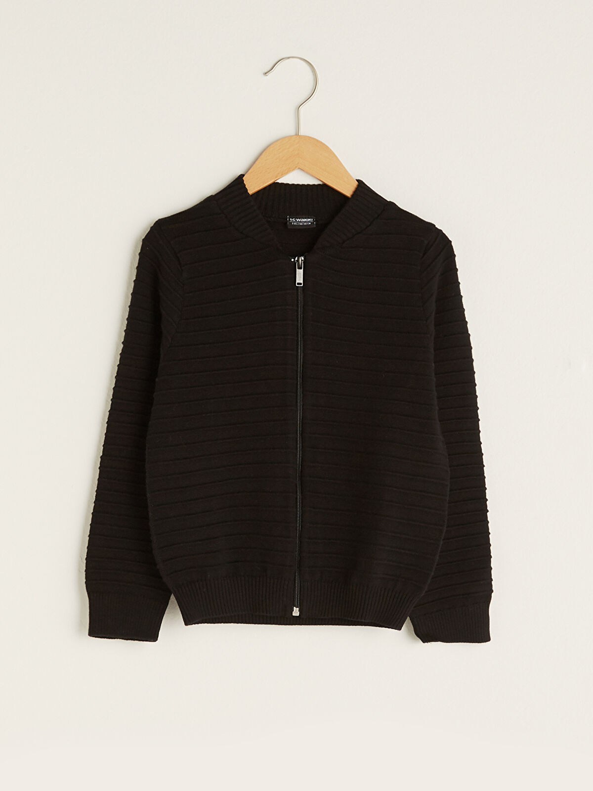 Kendinden Desenli Uzun Kollu Erkek Çocuk İnce Triko Hırka