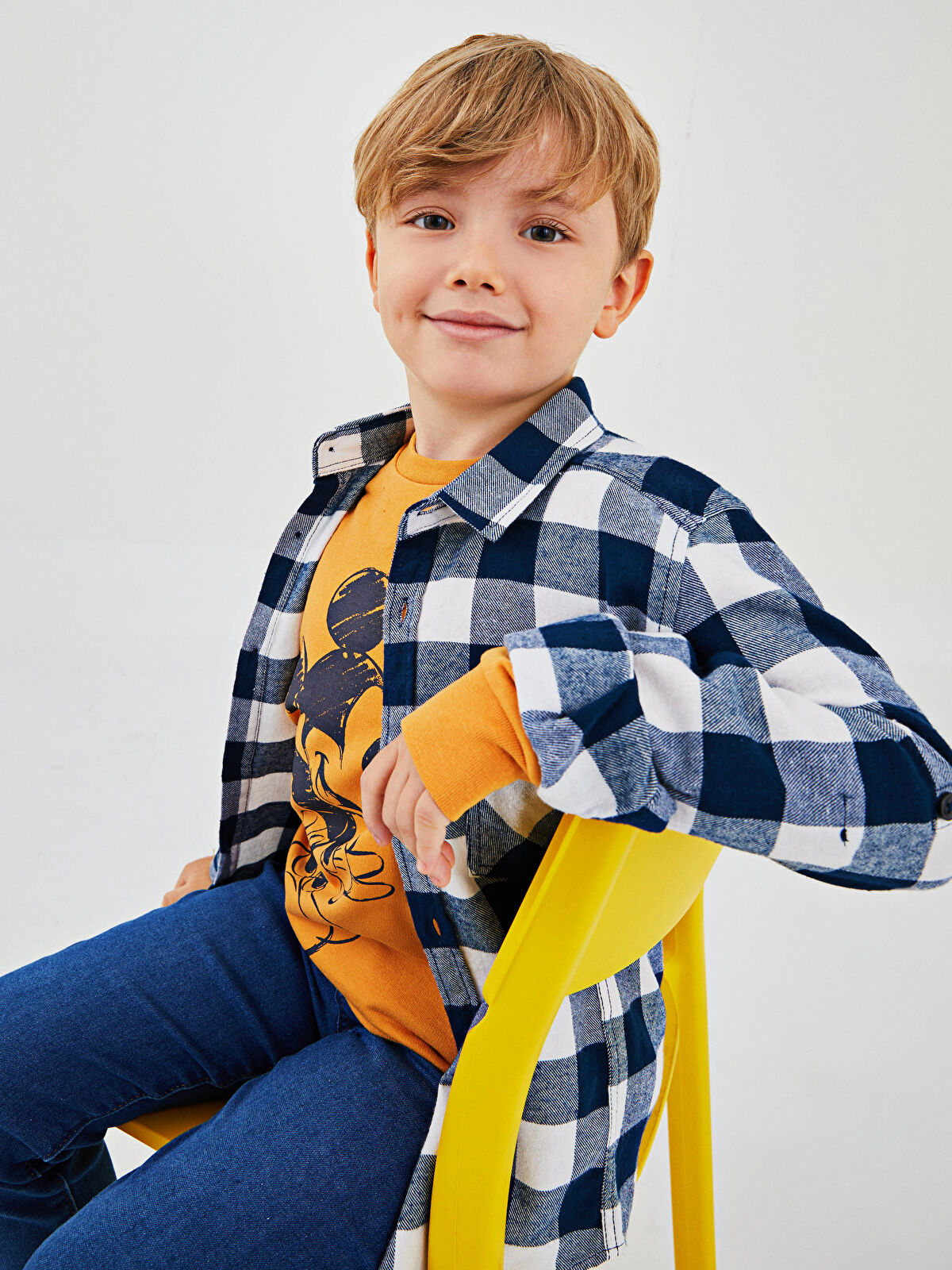 Ekose Uzun Kollu Erkek Çocuk Oduncu Gömlek