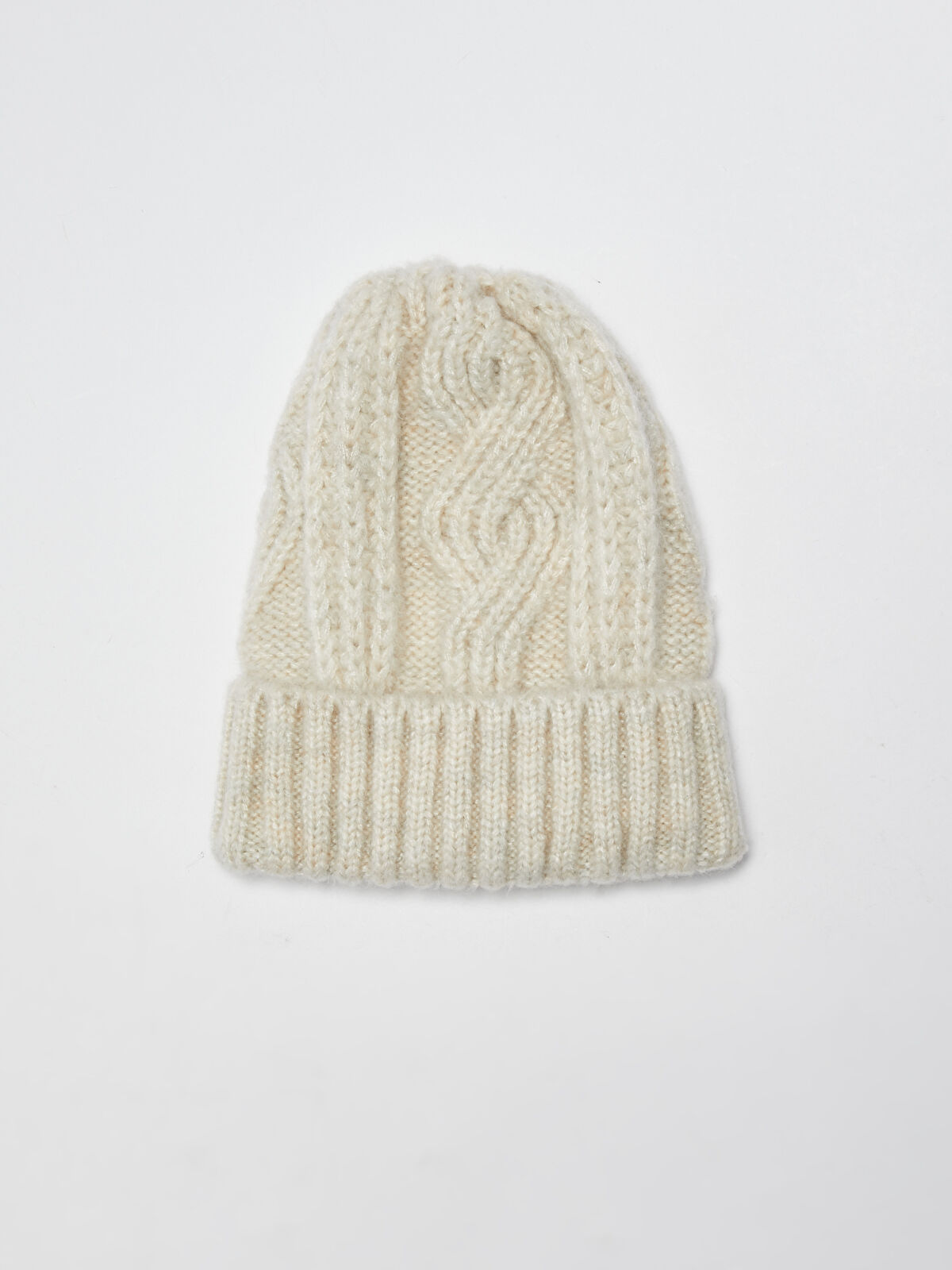 Kadın Örgü Desenli Triko Bere