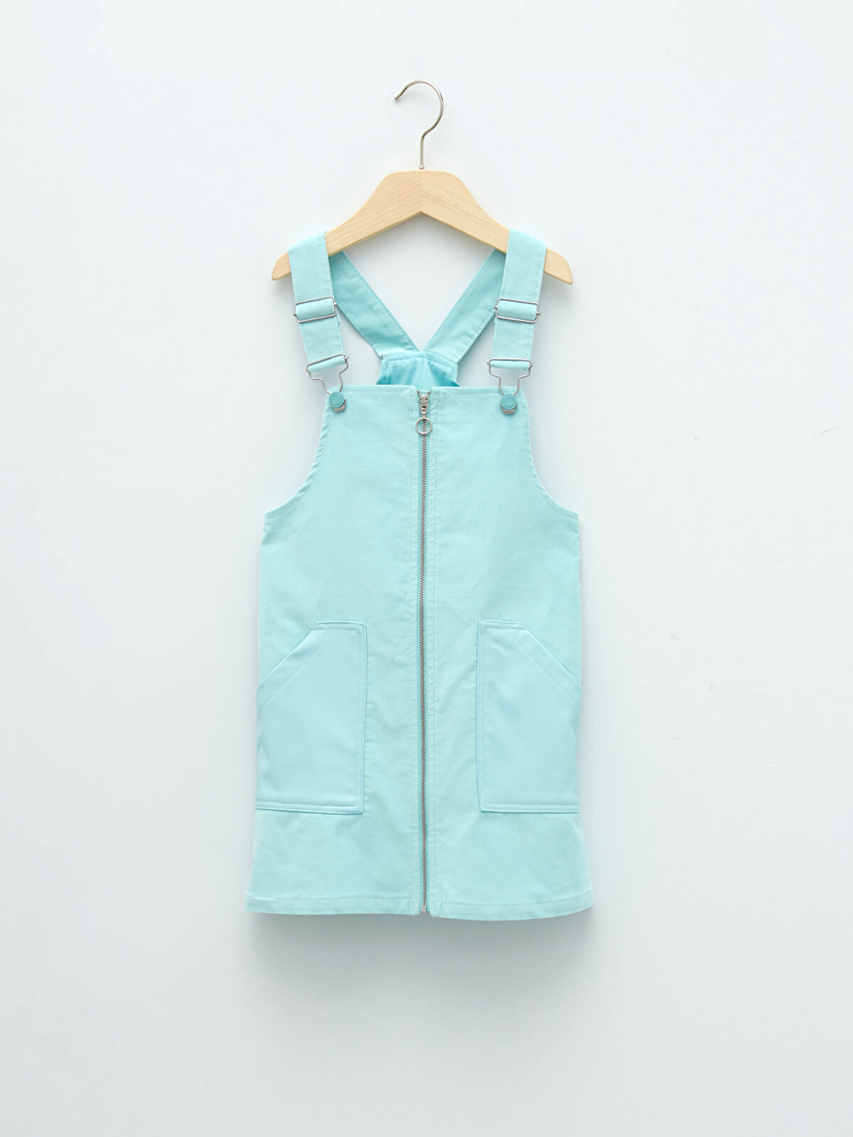 Kare Yaka Basic Askılı Kız Çocuk Salopet Elbise