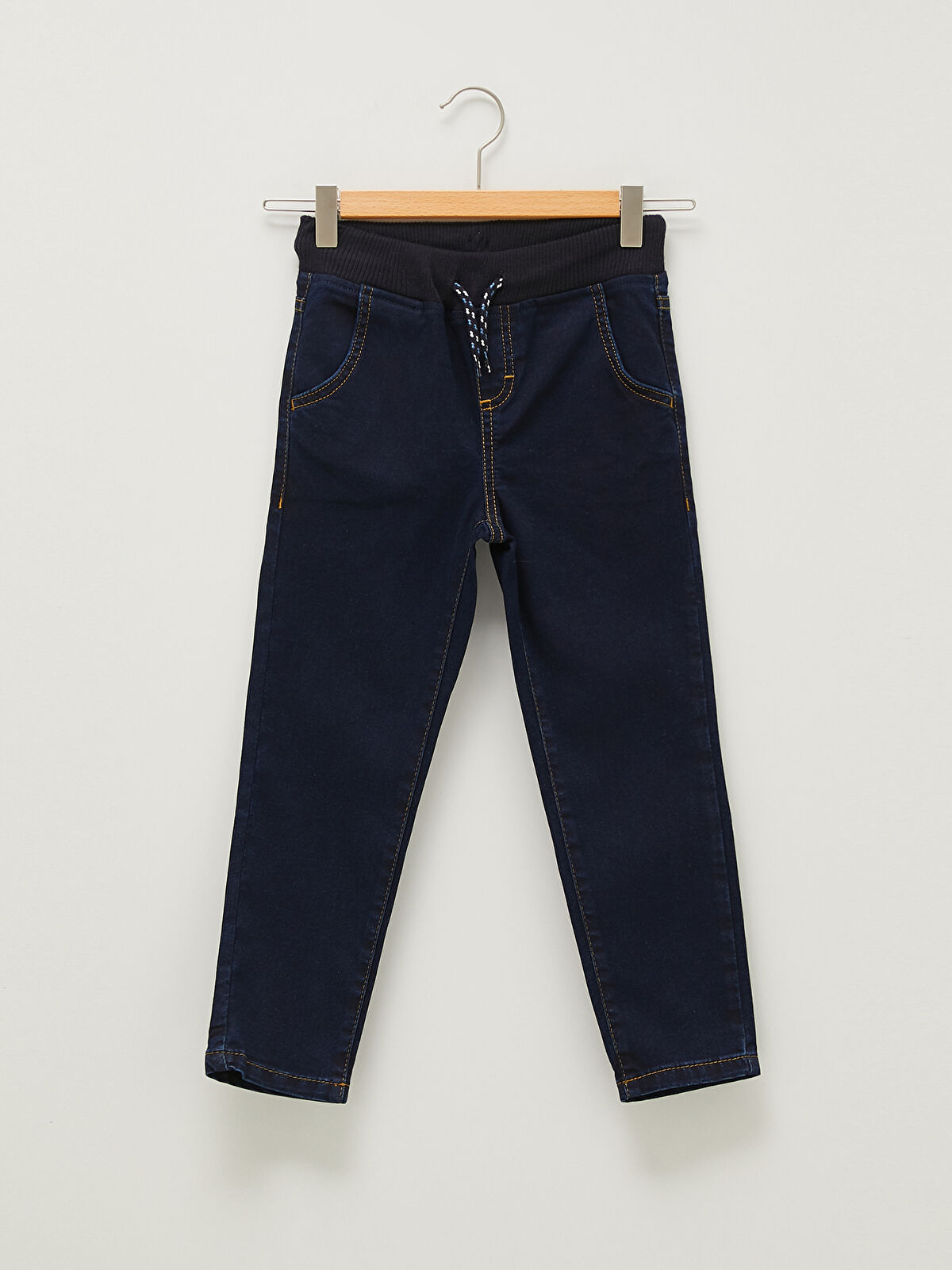 Beli Lastikli Slim Fit Erkek Çocuk Jean Pantolon