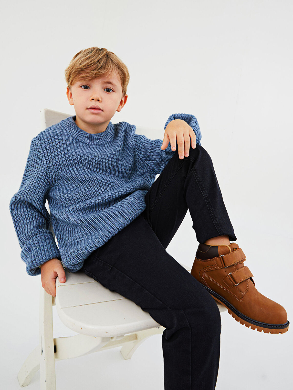 Beli Lastikli Slim Fit Erkek Çocuk Jean Pantolon