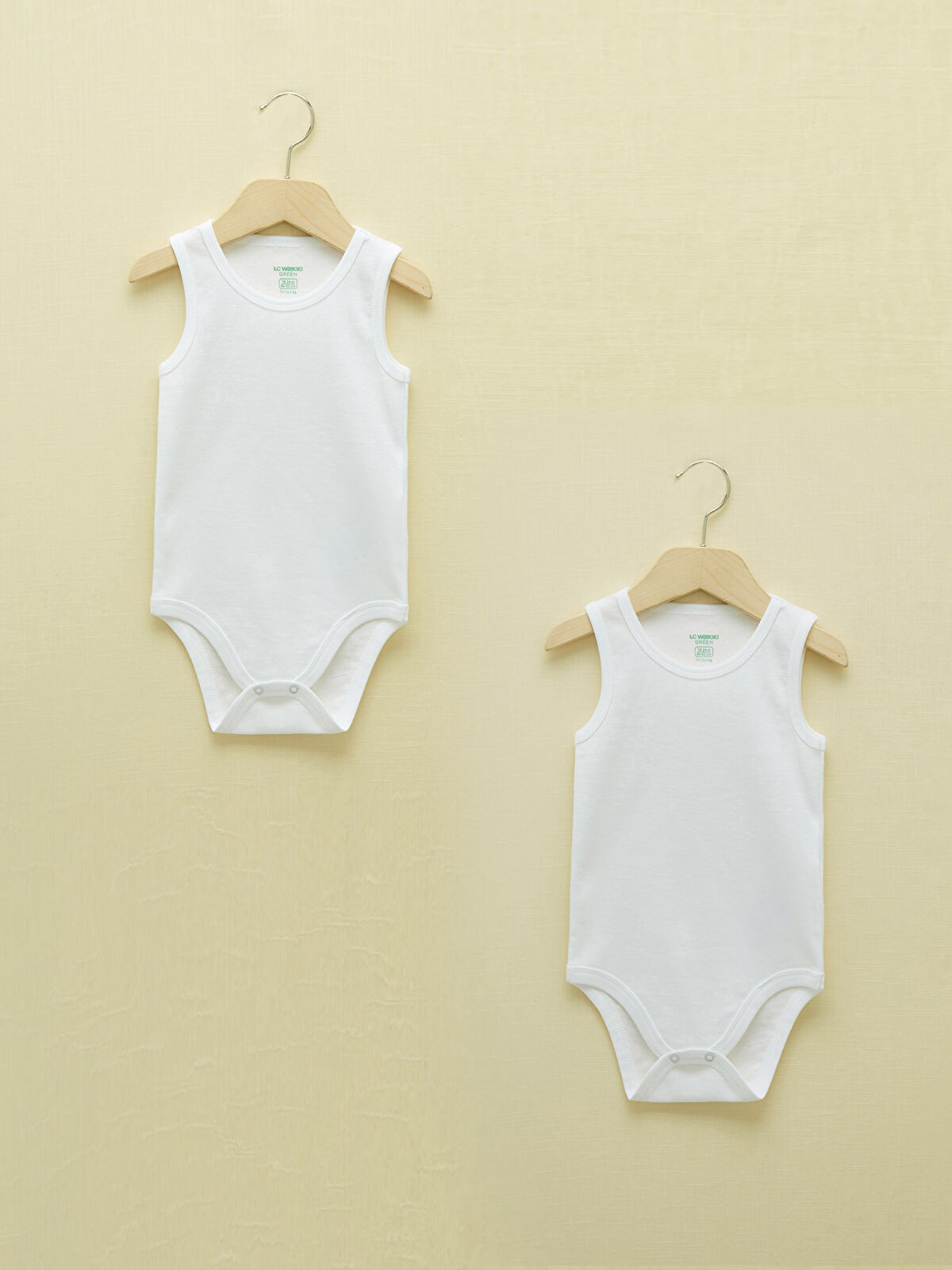 LCW GREEN Bisiklet Yaka Basic Unisex Bebek Çıtçıtlı Body 2'li