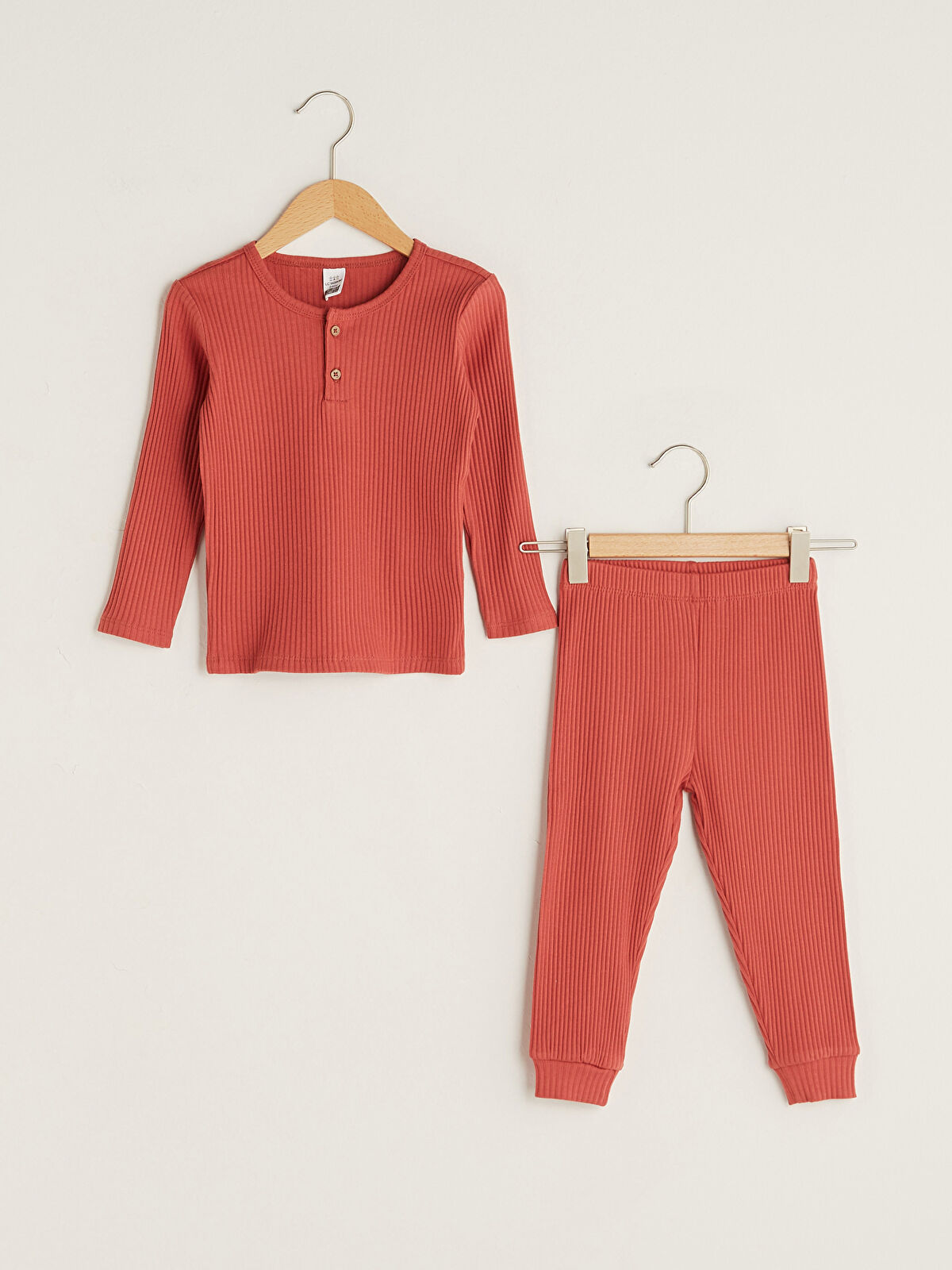 Bisiklet Yaka Uzun Kol Basic Erkek Bebek Pijama Takımı