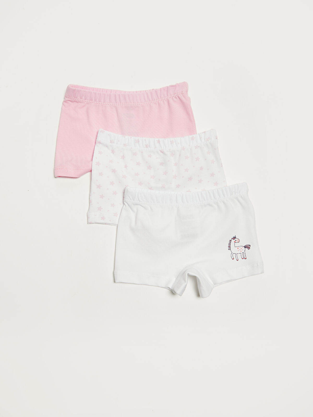 Beli Lastikli Kız Bebek Boxer 3'lü