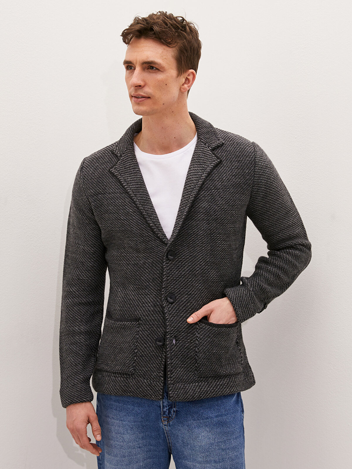 LCW CASUAL Slim Fit Şal Yaka Erkek Triko Hırka