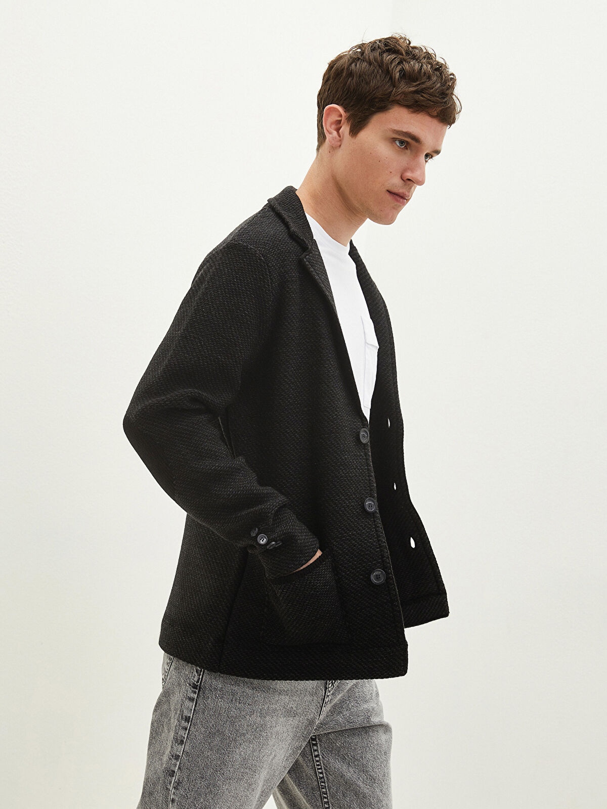 LCW CASUAL Slim Fit Şal Yaka Erkek Triko Hırka