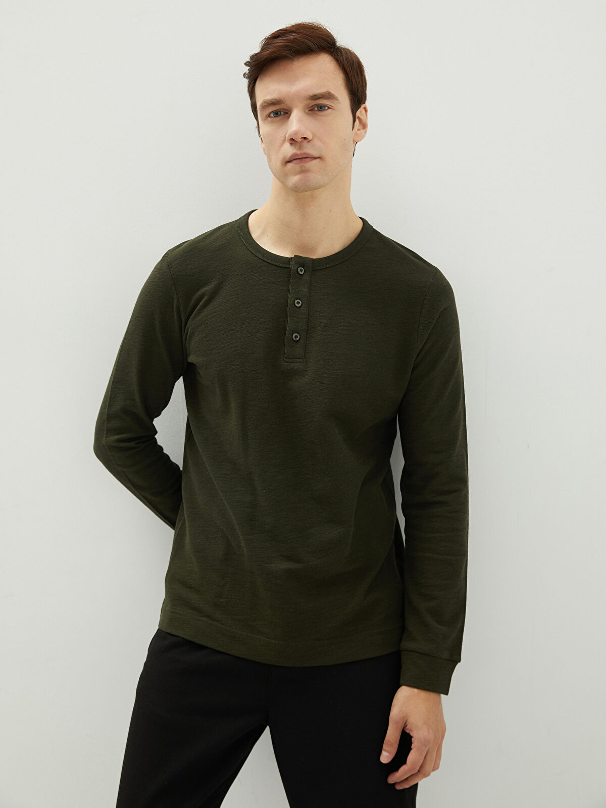 LCW BASIC Bisiklet Yaka Uzun Kollu Erkek Sweatshirt