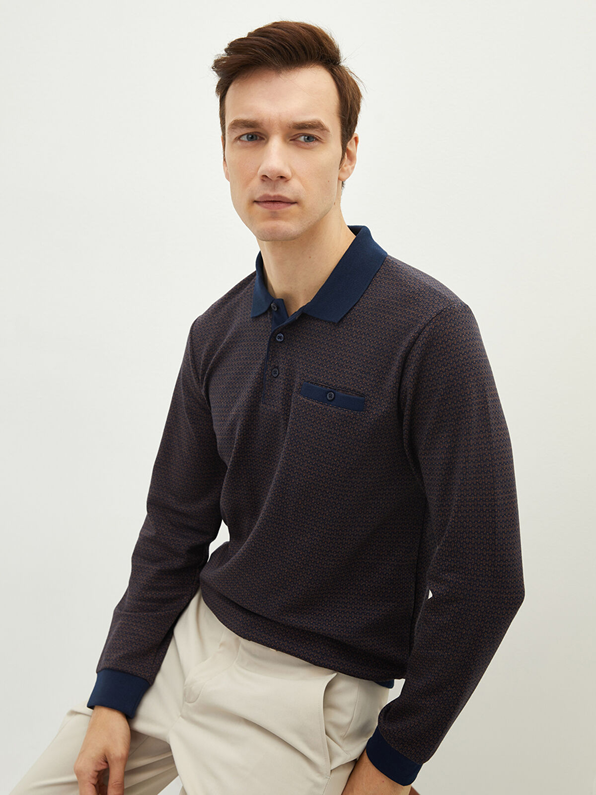 LCW CLASSIC Polo Yaka Uzun Kollu Erkek Sweatshirt