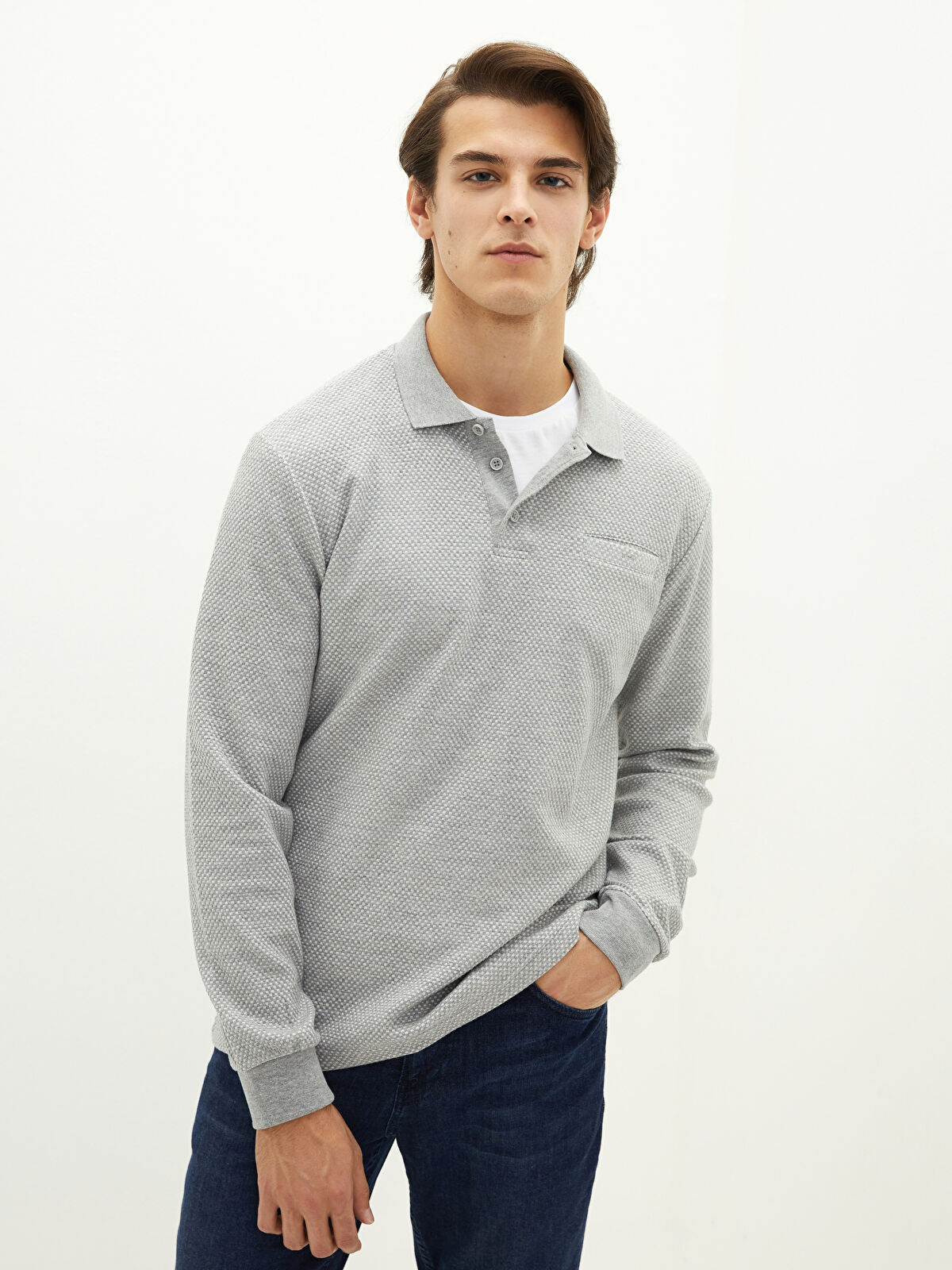 LCW CLASSIC Polo Yaka Uzun Kollu Erkek Tişört