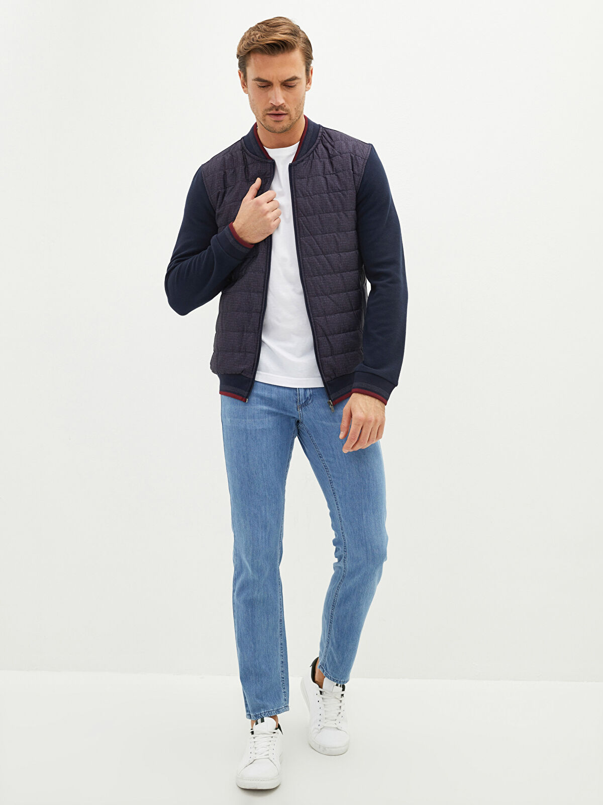 LCW CLASSIC Rahat Kalıp Kolej Yaka Fermuarlı Erkek Sweatshirt