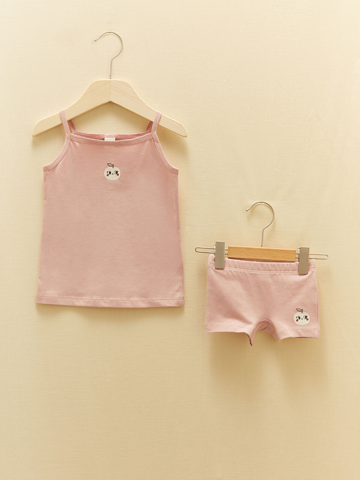 LCW GREEN Kare Yaka Askılı Baskılı Organik Pamuklu Atlet ve Boxer 2'li Takım