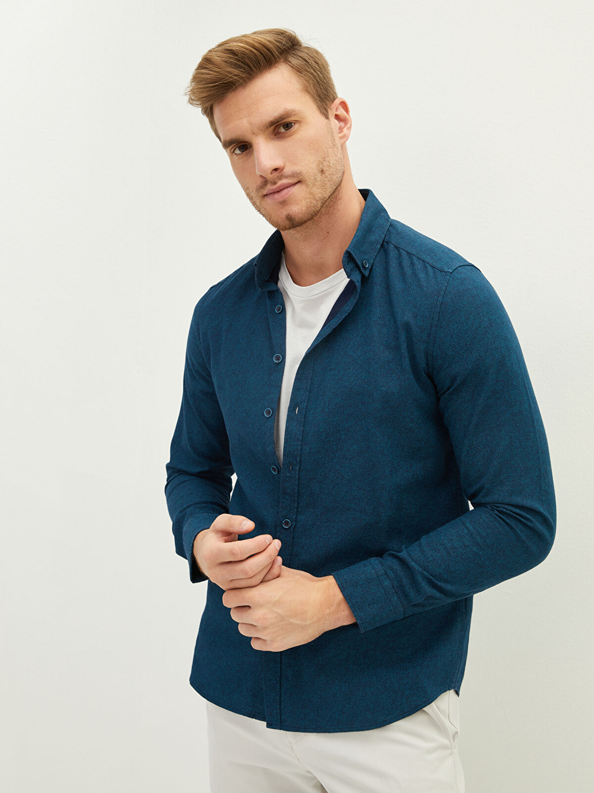 LCW CLASSIC Slim Fit Uzun Kollu Oxford Erkek Gömlek