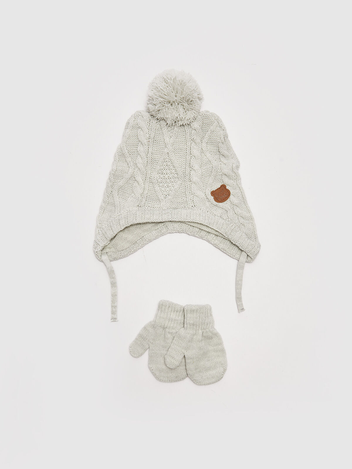 Desenli Erkek Bebek Triko Bere ve Eldiven 2'li Takım Desenli Erkek Bebek Triko Bere ve Eldiven 2'li Takım